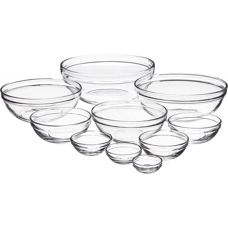 T Of A Set Of 10 Glass Mixing Bowls